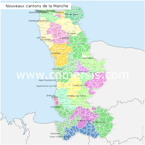 Liste des communes, cantons et communautés de communes de la Manche